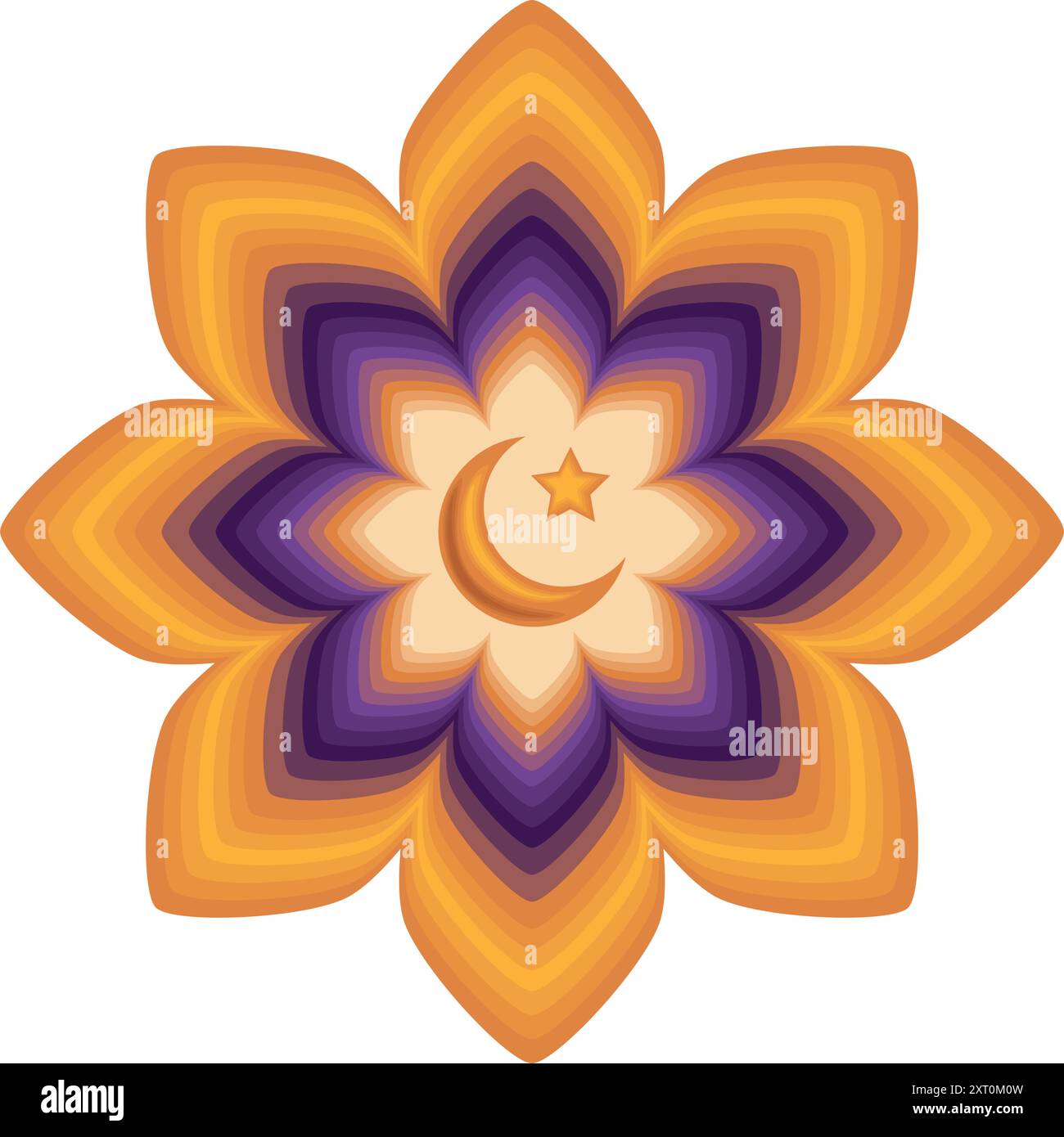 crescent moon and flower mandala Stock Vector Image & Art - Alamy