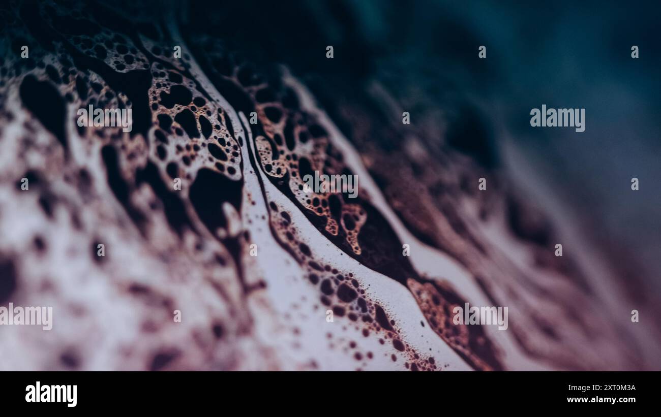 Defocused acid fluid. Ink foam. Blue color chemical bubbles texture ...