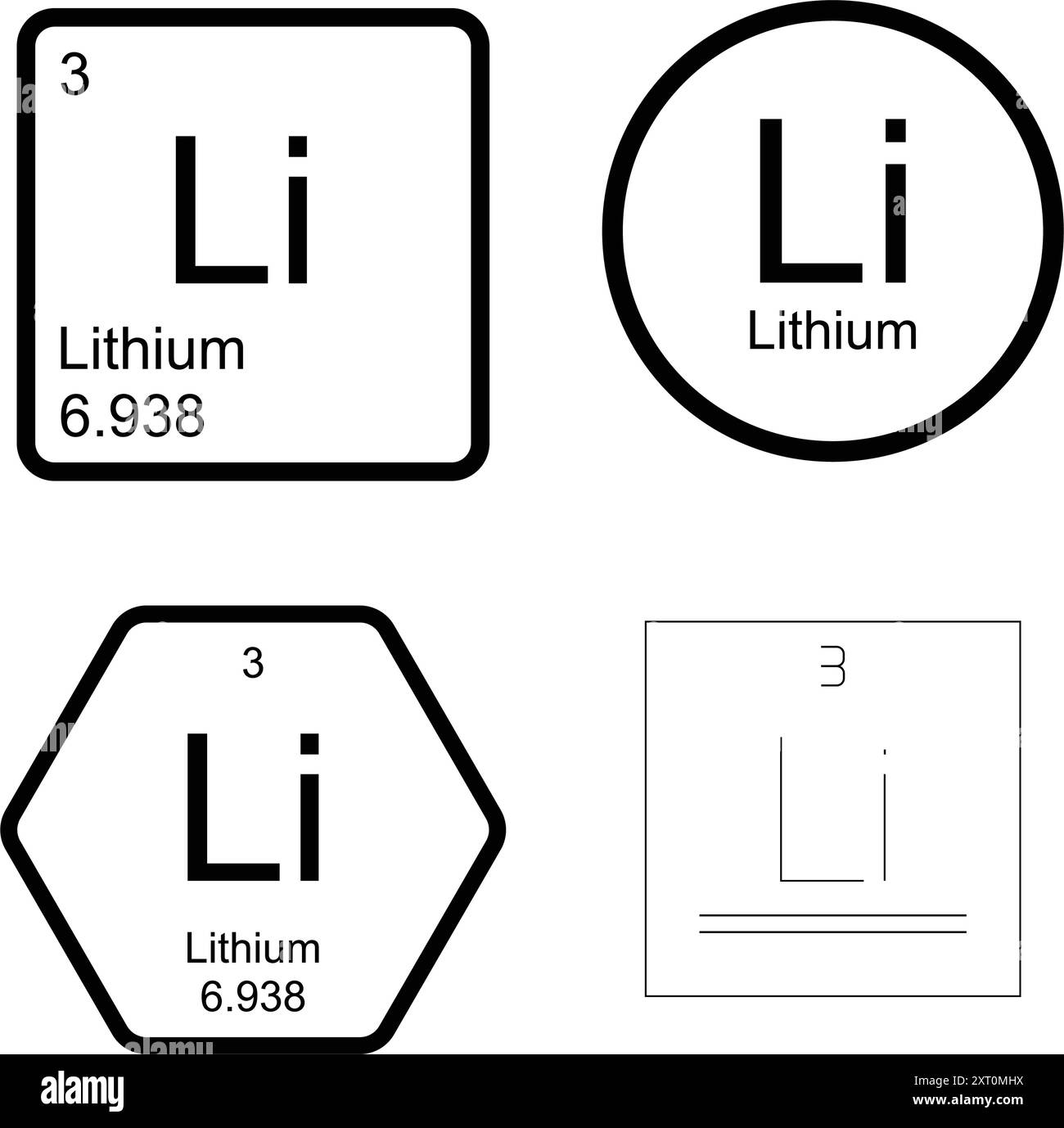 lithium chemical icon periodic illustration design Stock Vector Image ...