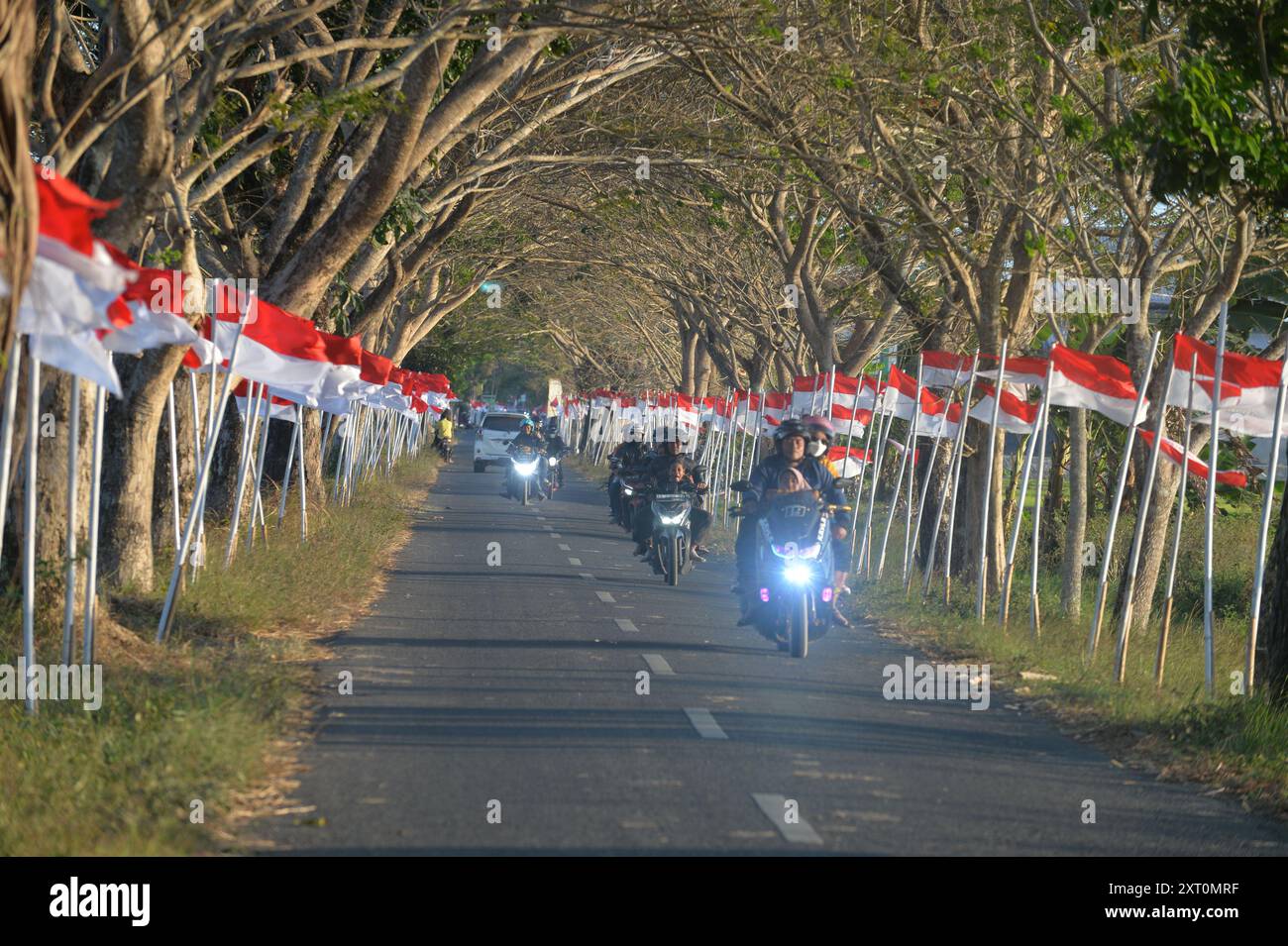 Purworejo, Central Java, Indonesia. 11th Aug, 2024. Thousands of Red and White flags each ...
