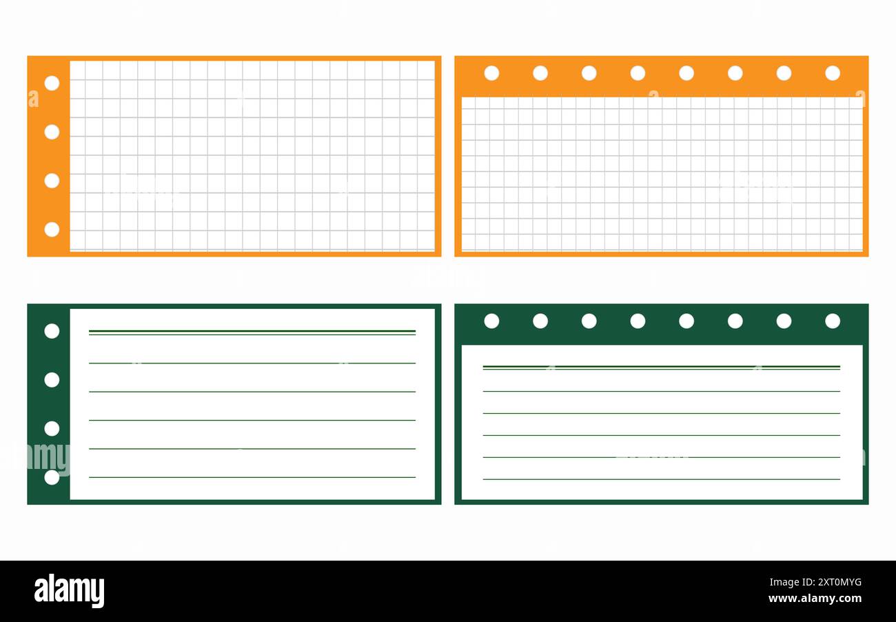 Set of colorful note papers on a white background. Vector illustration ...