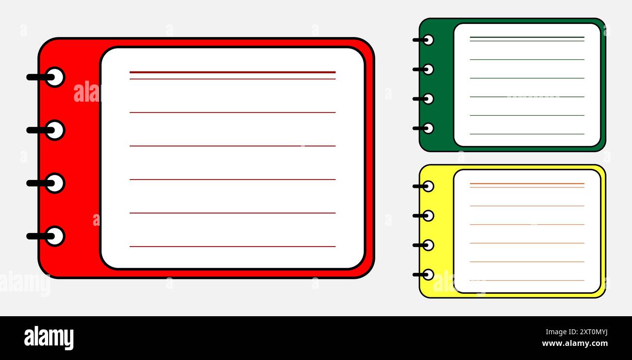 Set of colorful note papers on a white background. Vector illustration ...