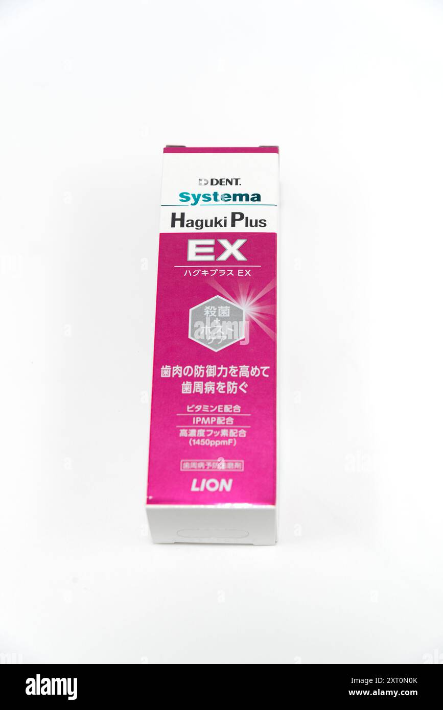 Fuji City, Shizuoka Prefecture, Japan - April 14, 2024: Systema Haguki Plus EX a paste-type ...
