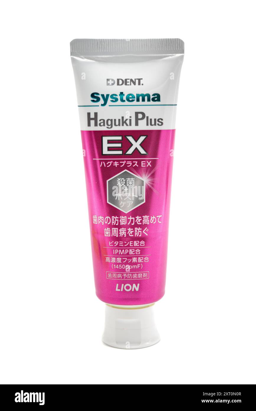 Fuji City, Shizuoka Prefecture, Japan - April 14, 2024: Systema Haguki Plus EX a paste-type ...