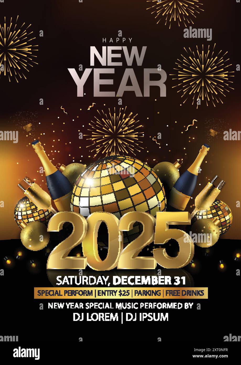 2025 Happy New Year Background for your Flyers and Greetings Card or ...