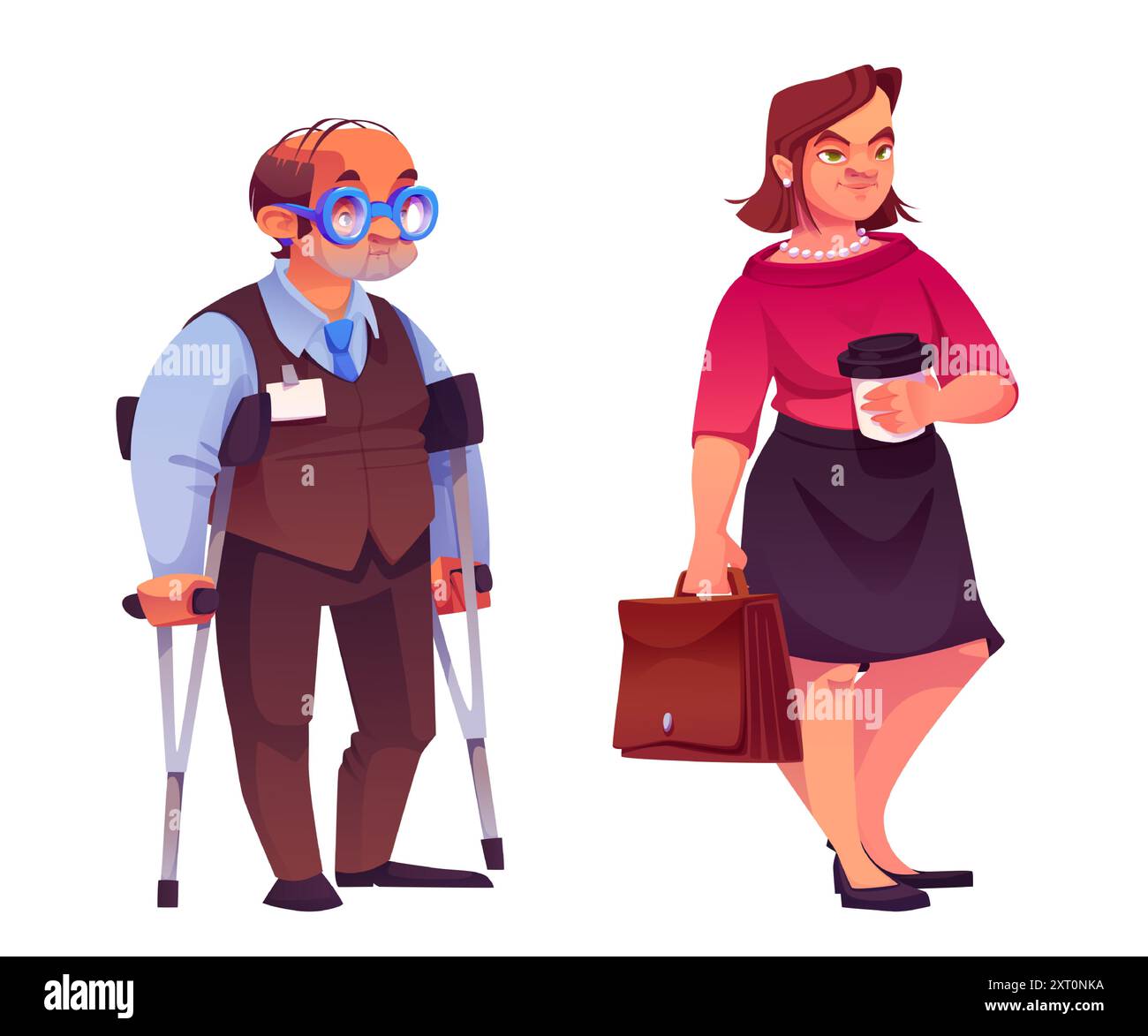 Down syndrome care worker Stock Vector Images - Alamy