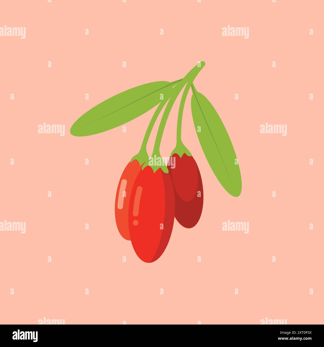 Goji berries vector design, chinese wolfberries icon, lycium barbarum ...