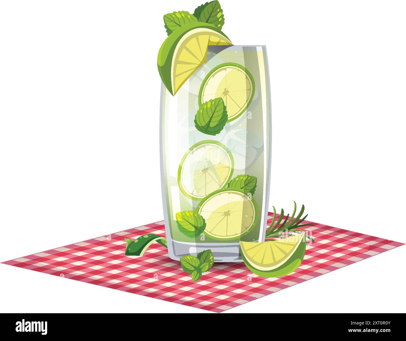 Refreshing ice water lime Stock Vector Images - Alamy
