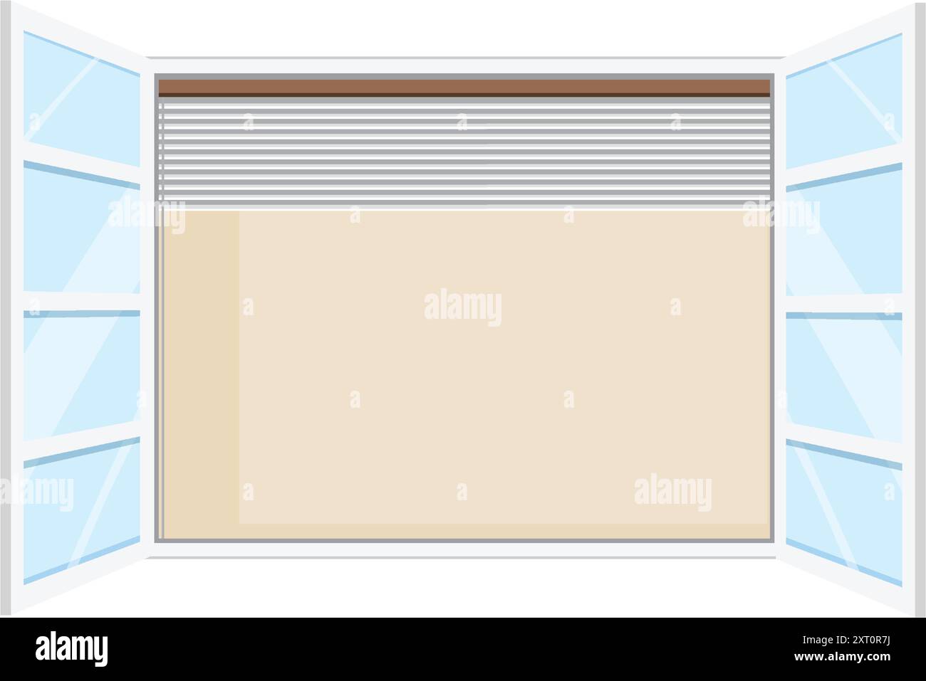 Illustration of an open window with blinds Stock Vector Image & Art - Alamy