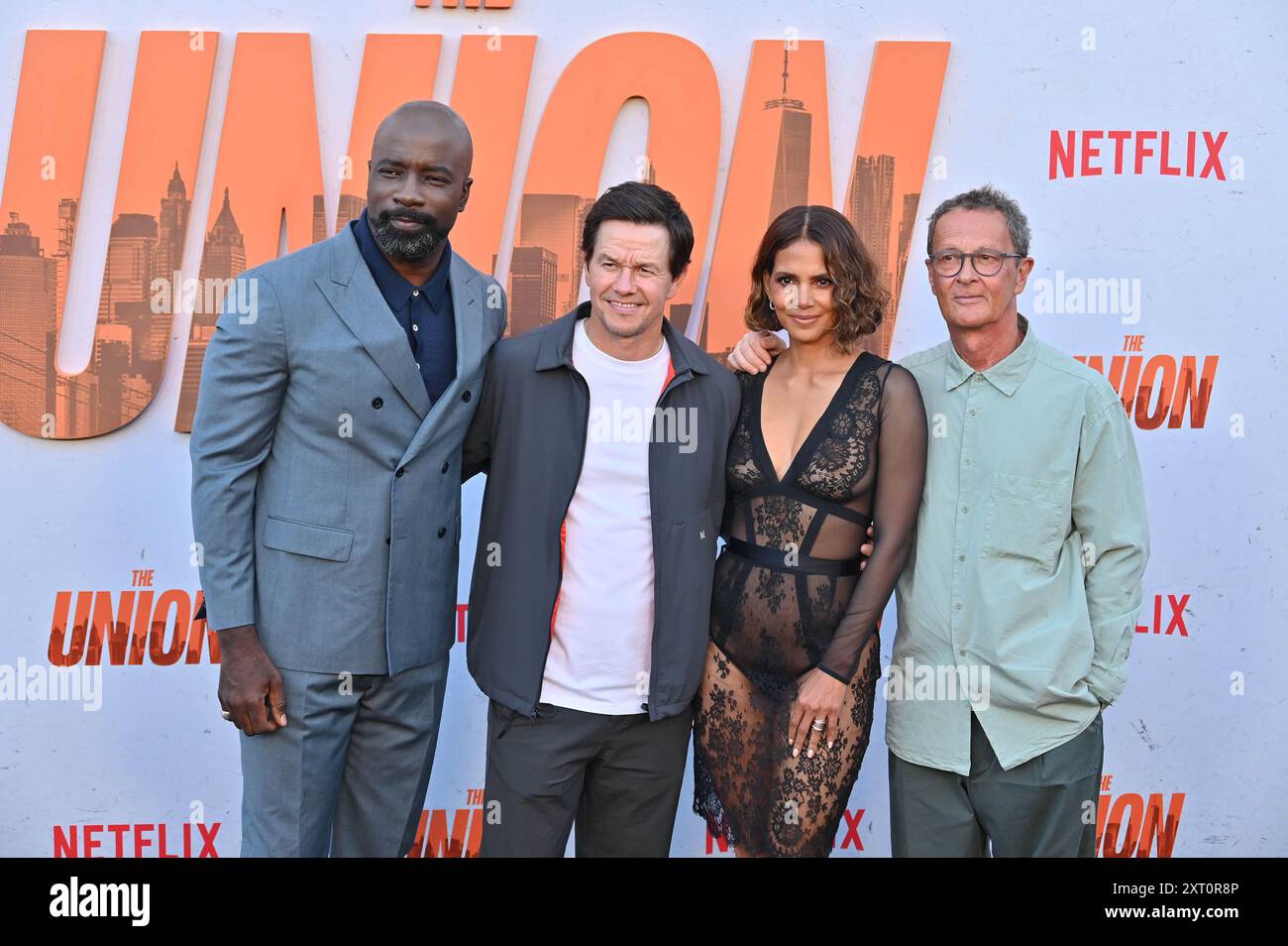 Hollywood, CA USA - August 12, 2024: Mike Colter, Mark Wahlberg, Halle ...
