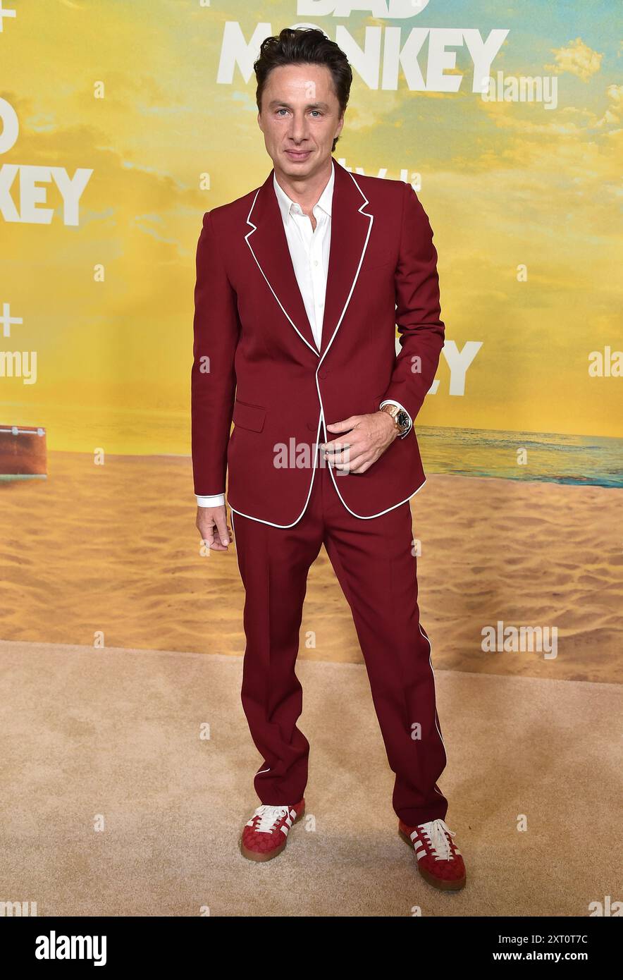 Westwood, USA. 12th Aug, 2024. Zach Braff arriving to Apple TV ' ‘Bad ...