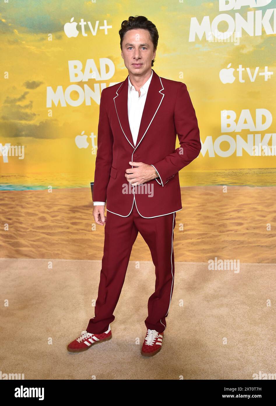 Zach Braff arriving to Apple TV+’ ‘Bad Monkey’ Hollywood Premeire at ...