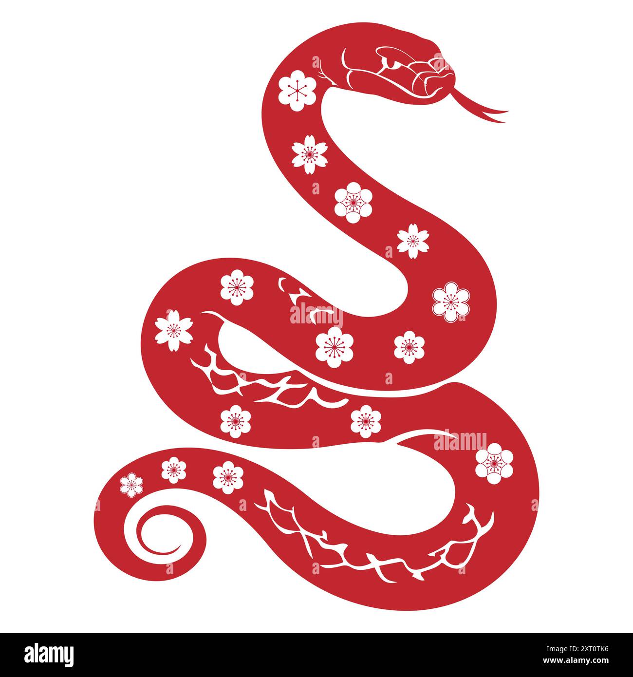 Year of the Snake. Symbol of snake with floral design Stock Vector ...