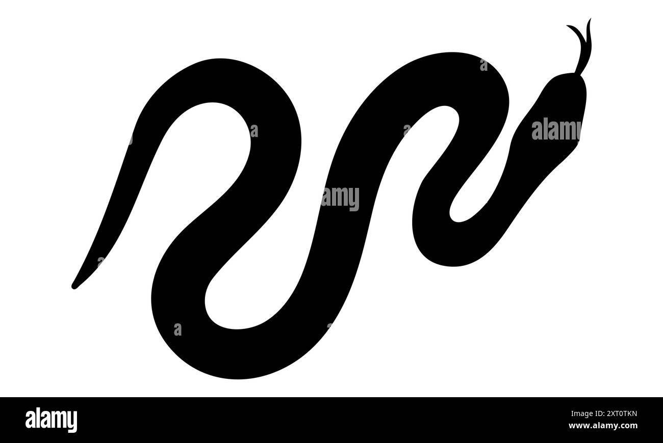 Snake silhouette illustration on white background Stock Vector Image ...