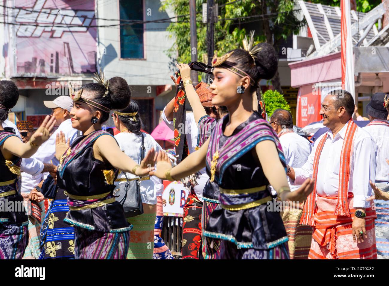 Kebalai dance from Kupang on a 3rd BEN Carnival. Kebalai is a circle ...
