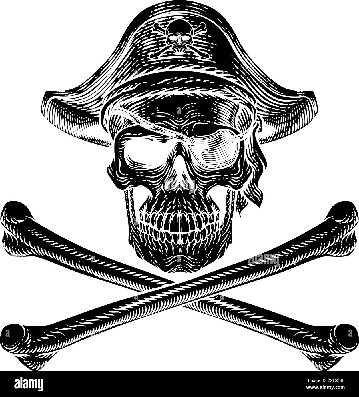 Pirate Skull Crossbones Skeleton Grim Reaper Stock Vector Image & Art ...
