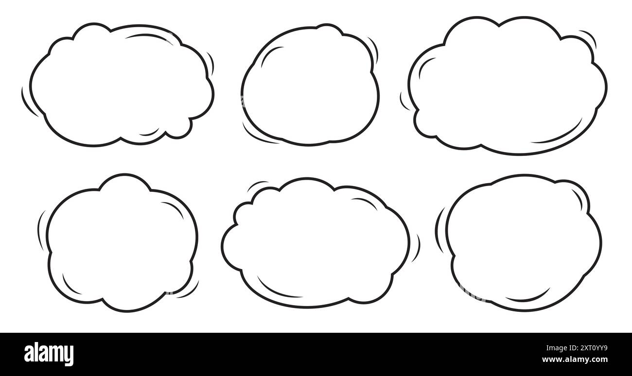 Speech symbol talk and thinking doodle background. Bubble with clouds ...