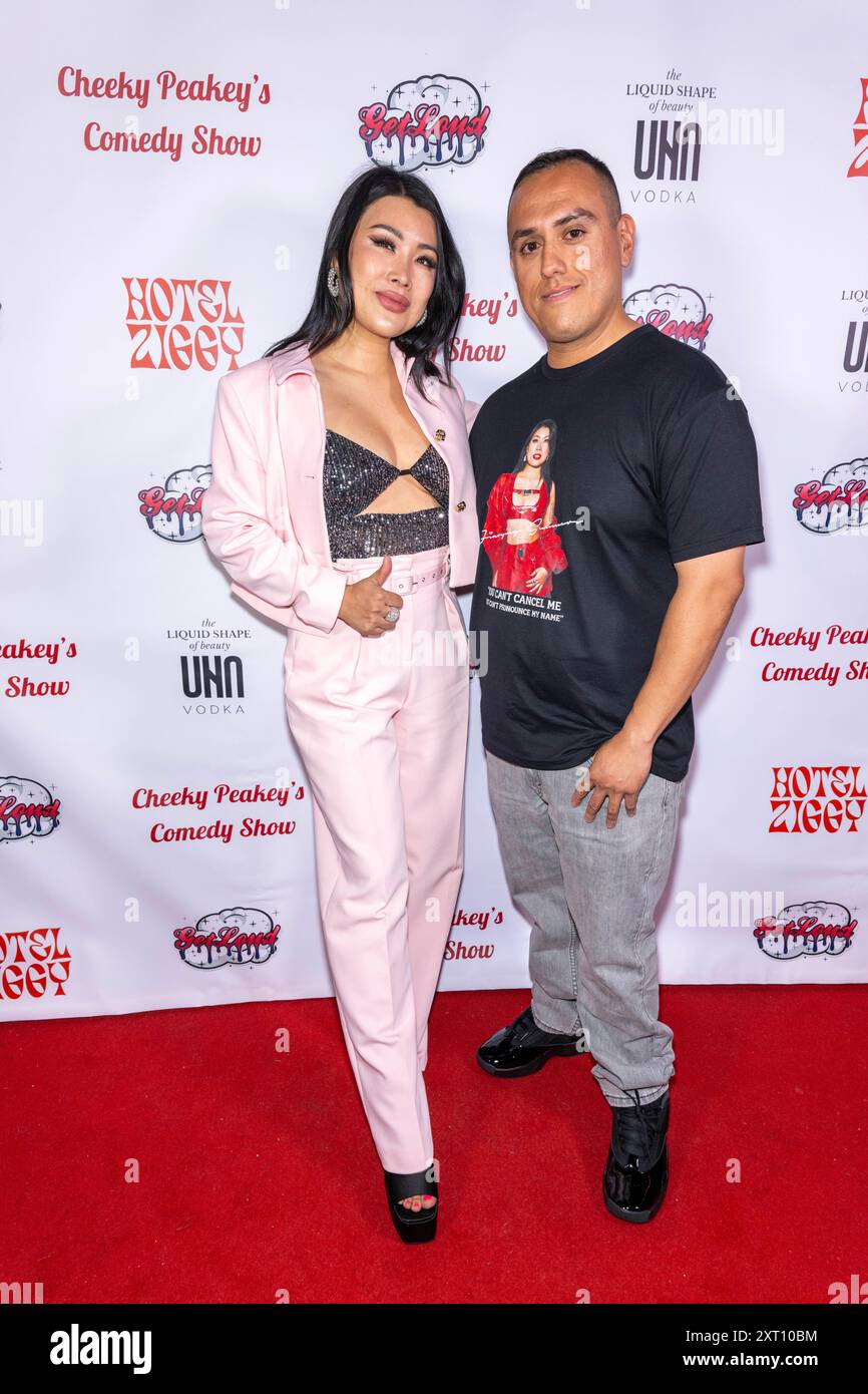 Los Angeles, USA. 12th Aug, 2024. Comedian Jiaoying Summers with Javier ...