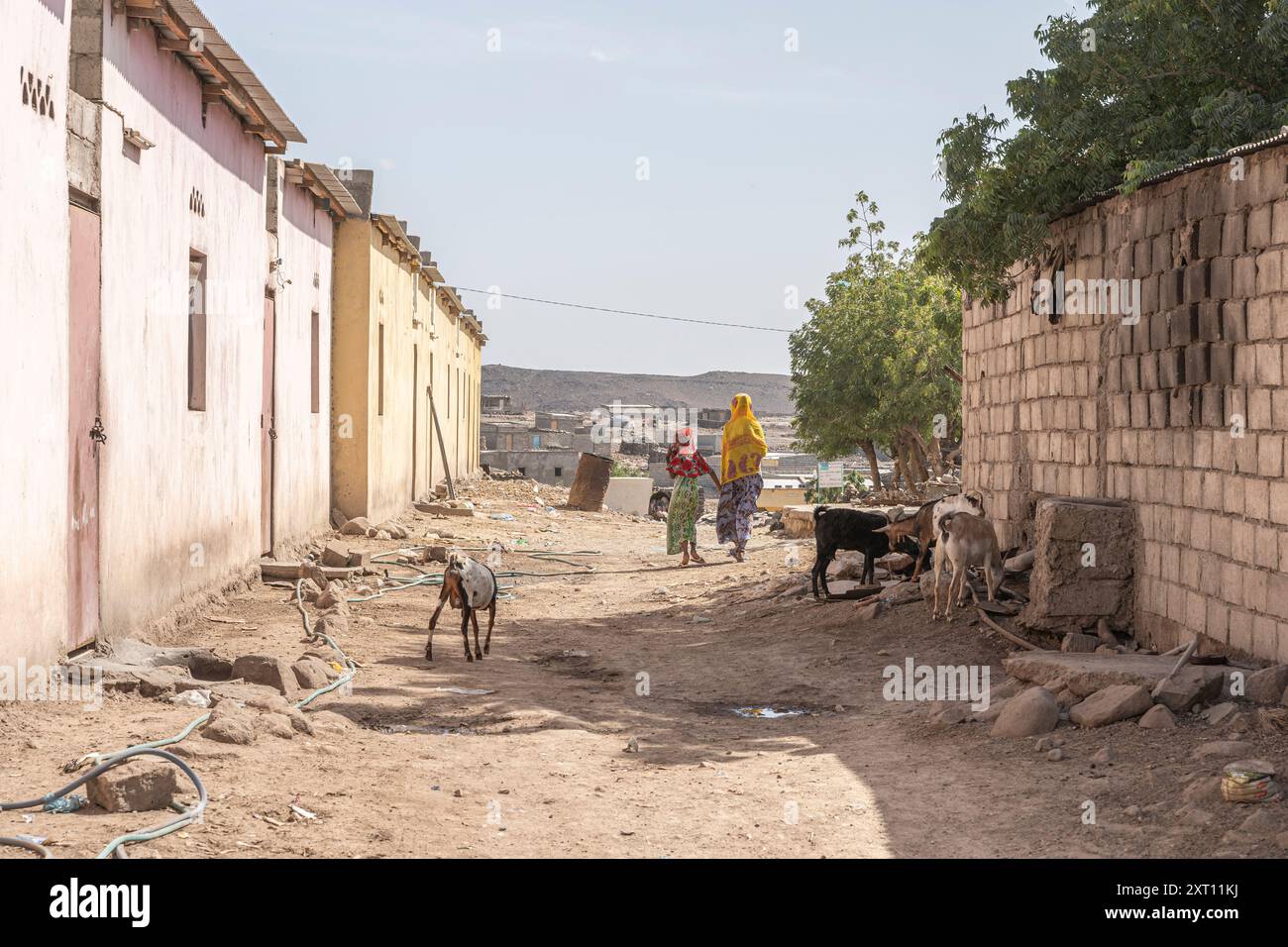 Houses of Dikhil town in the south of Djibouti, Horn of Africa Stock ...