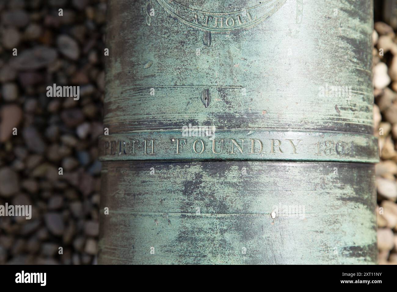 Bronze Cannon inscribed Pert Foundry 1804 and regimental crest. The ...