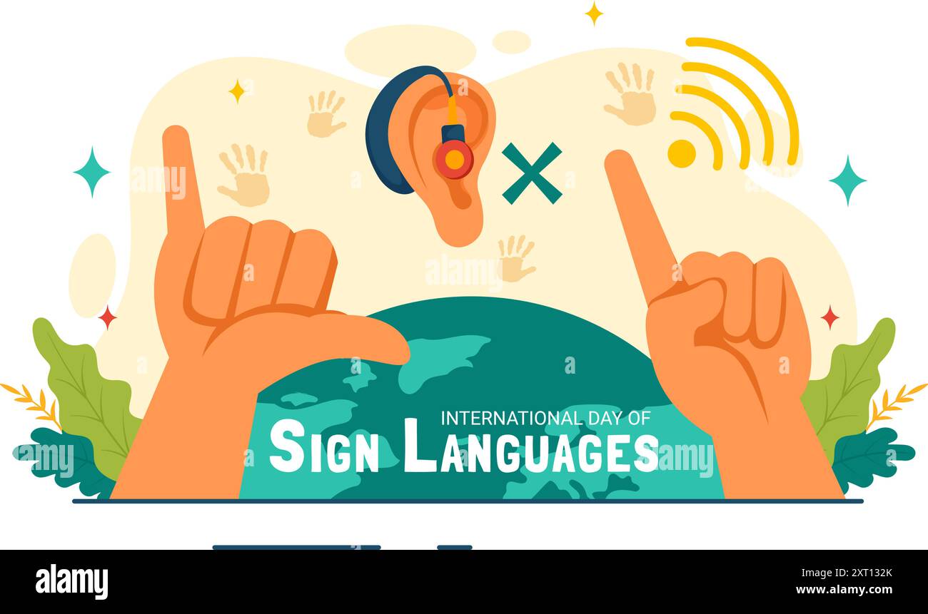 International Day of Sign Languages Vector Illustration Featuring ...