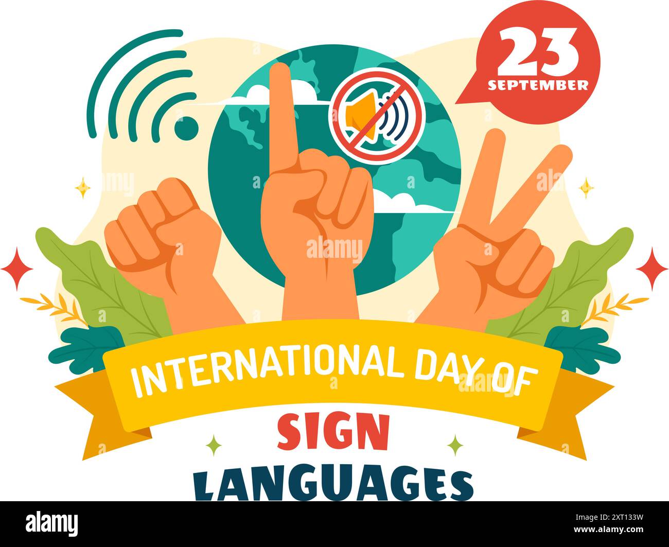 International Day of Sign Languages Vector Illustration Featuring ...