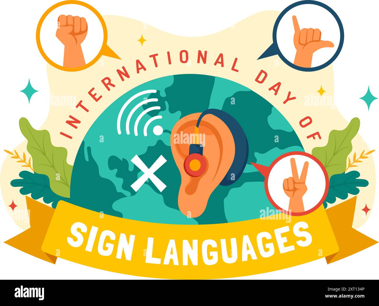 International Day of Sign Languages Vector Illustration Featuring ...