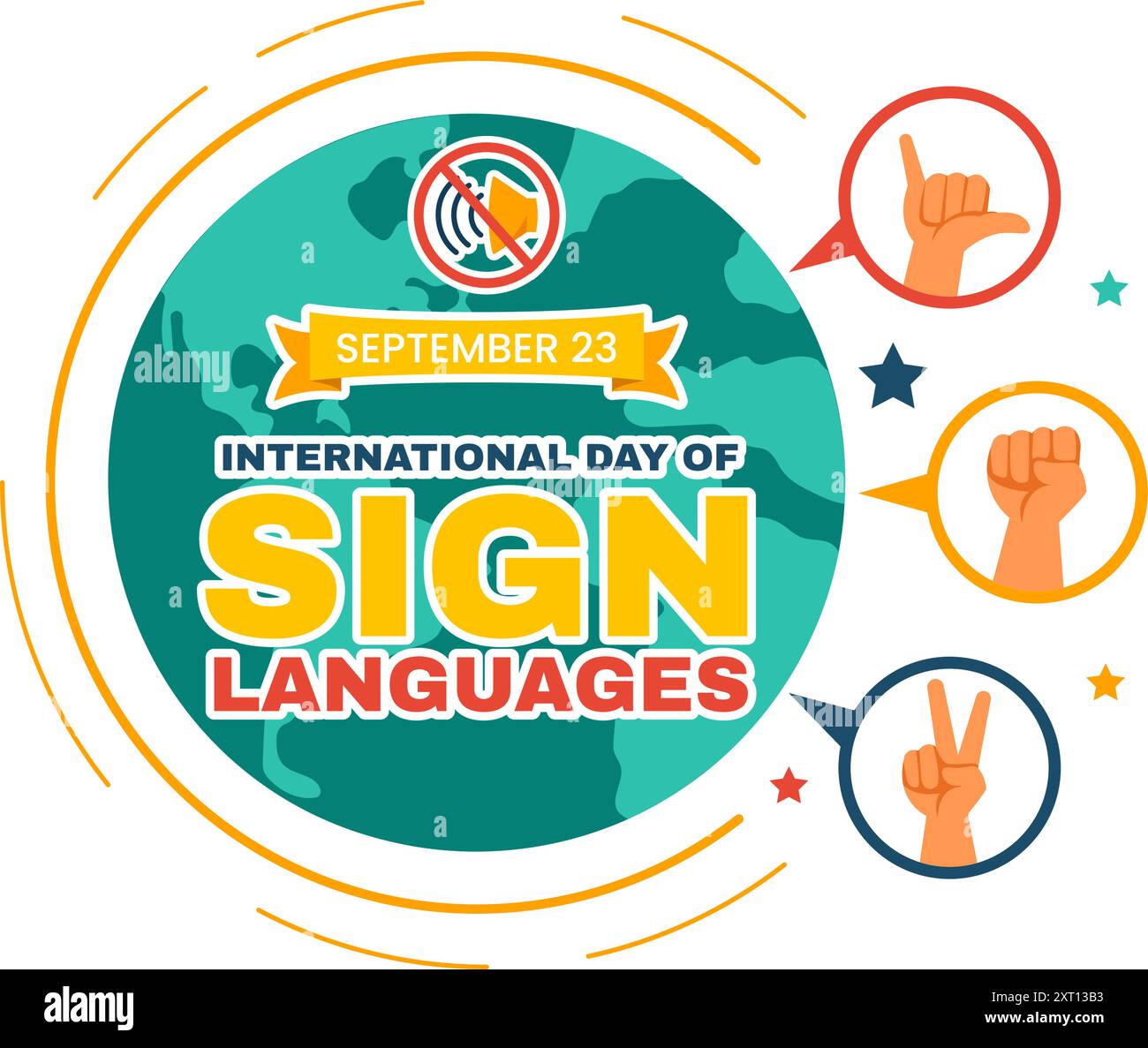 International Day of Sign Languages Vector Illustration Featuring ...