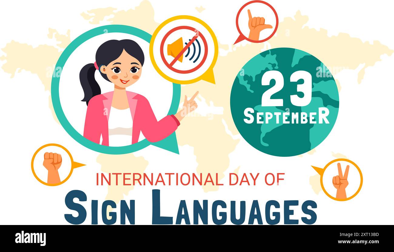 International Day of Sign Languages Vector Illustration Featuring ...