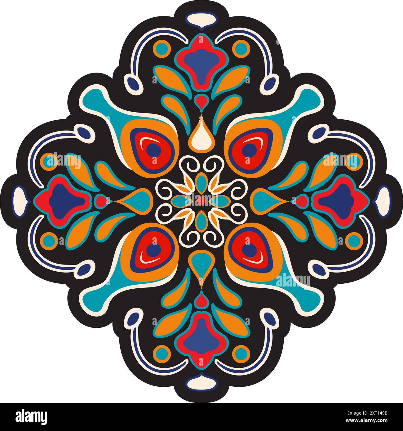 Symmetrical floral motifs Cut Out Stock Images & Pictures - Alamy