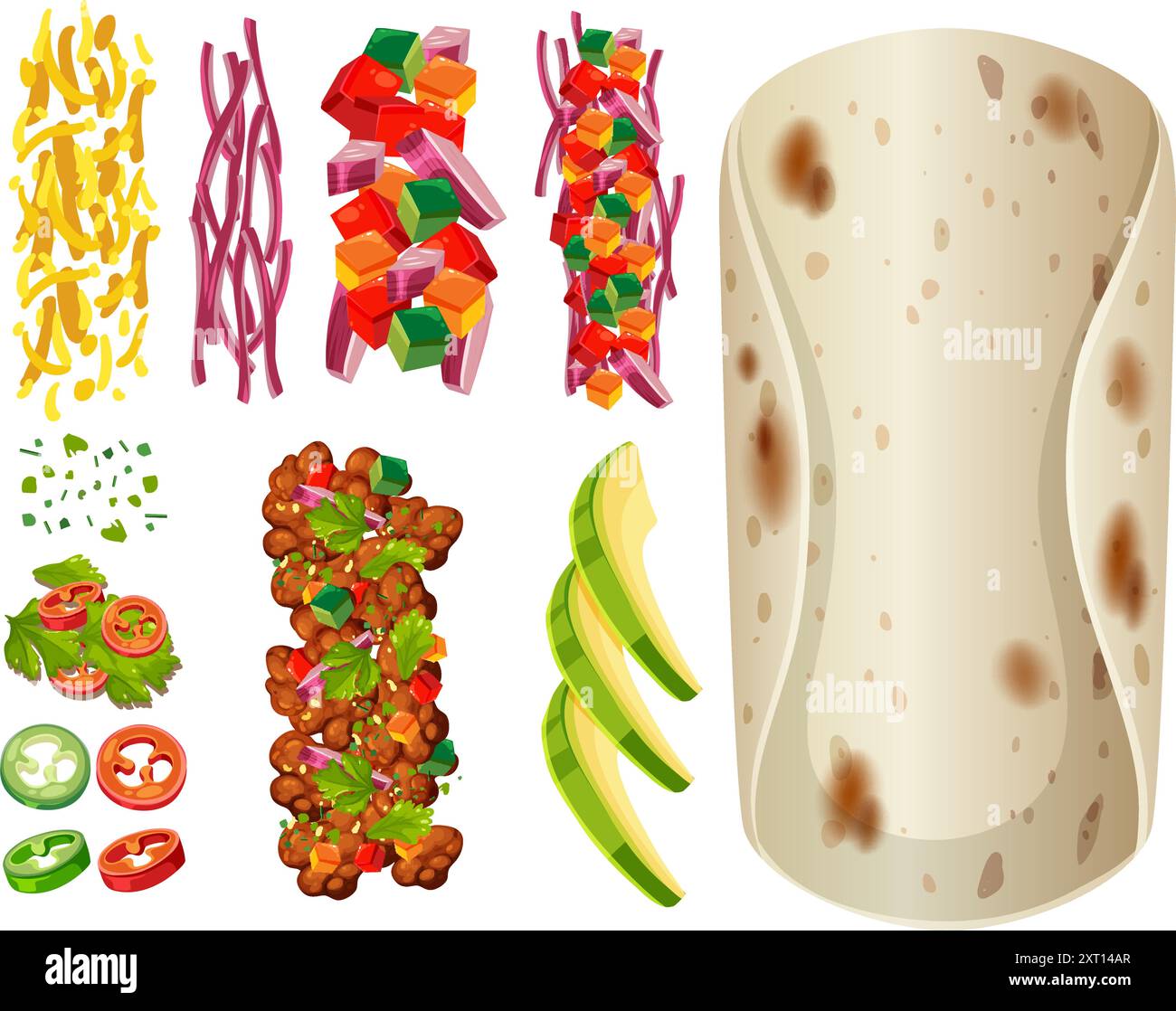 Mexican cuisine burrito garnish hi-res stock photography and images - Alamy