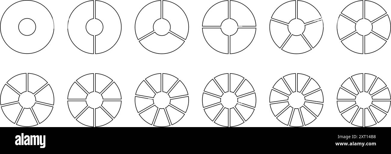 Circle division infographic icon set. Pie chart divided 8,9,10 equal ... Circle division infographic icon set. Pie chart divided 8,9,10 equal ...