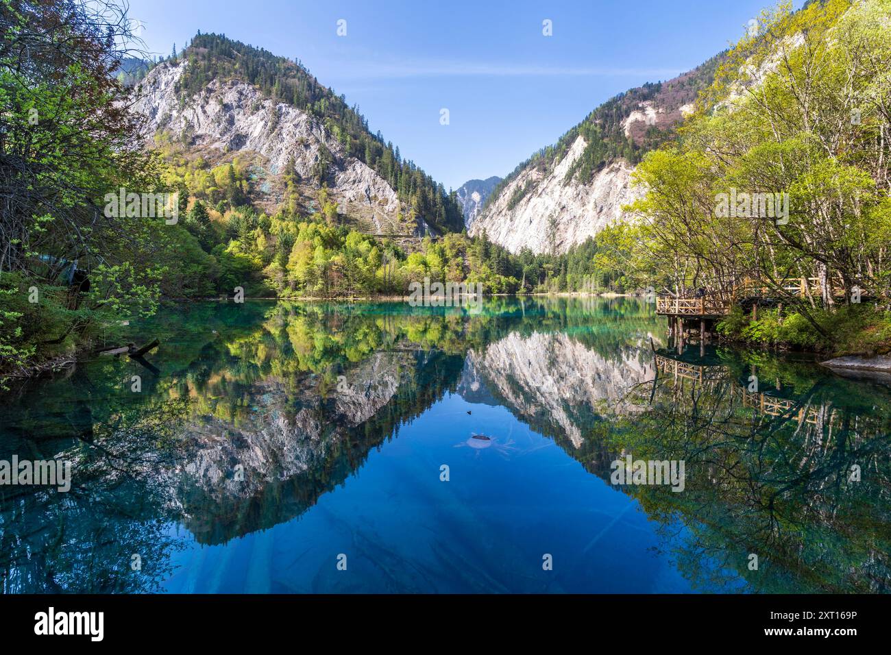 Five Flower Lake in Jiuzhai Valley National Park, Sichuan, China Stock ...