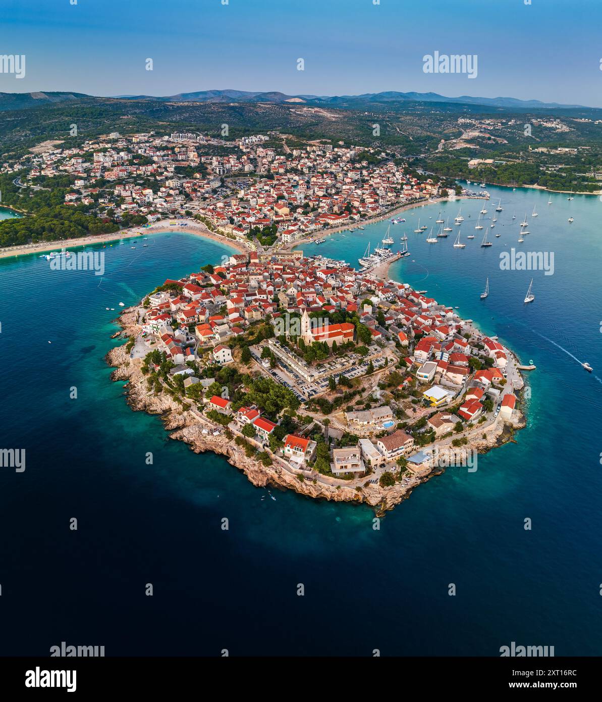 Aerial view mediterranean coastal town hi-res stock photography and ...