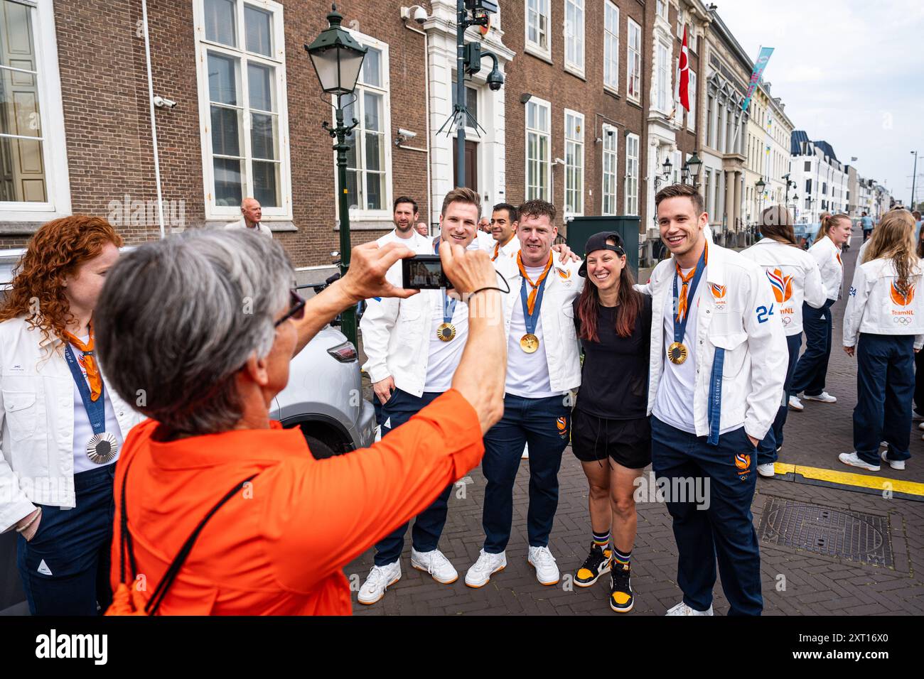 THE HAGUE - Roy van den Berg (left), Jeffrey Hoogland (second from left ...