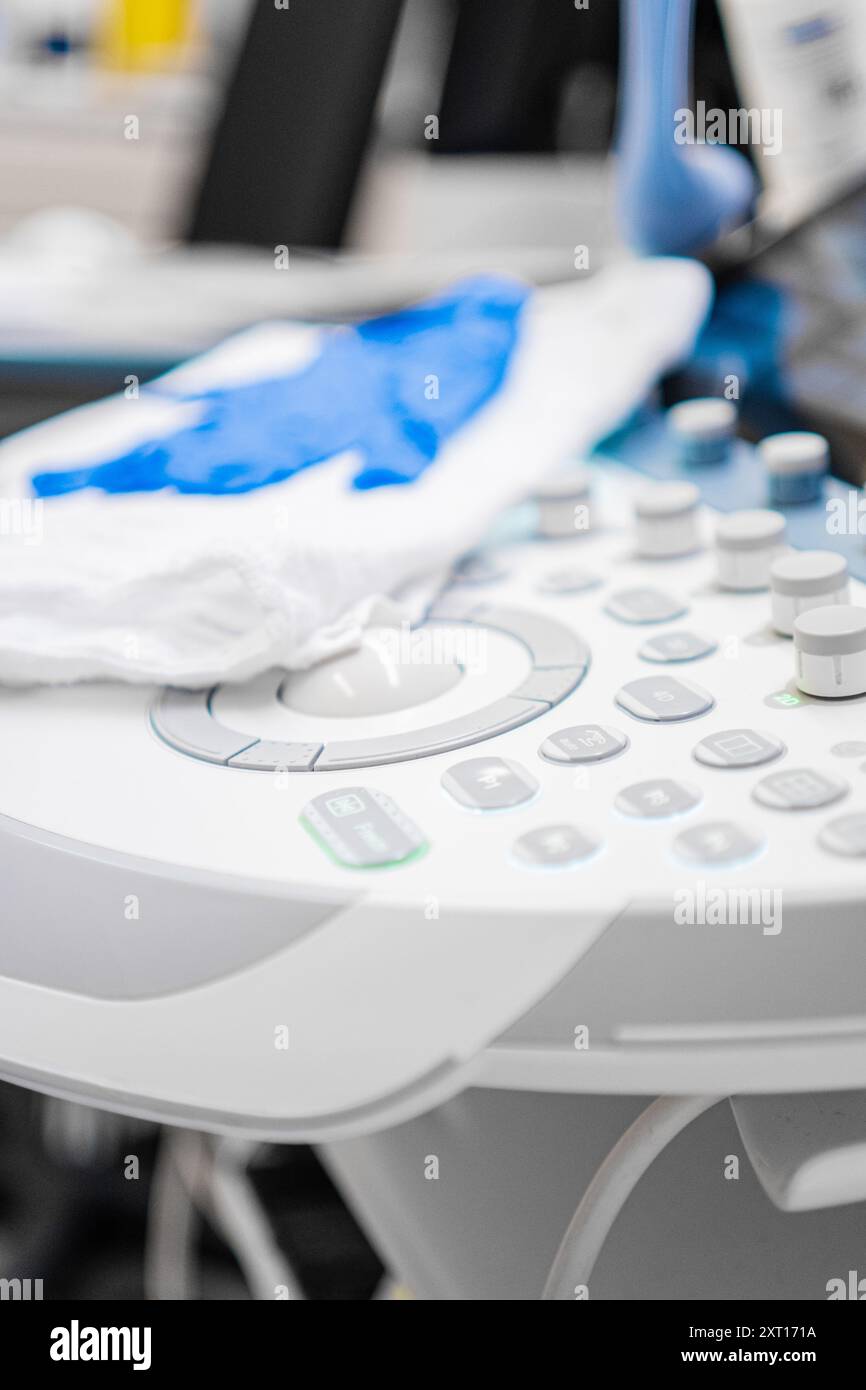 Buttons and Knobs of the Control Panel of a Ultrasound Machine for ...