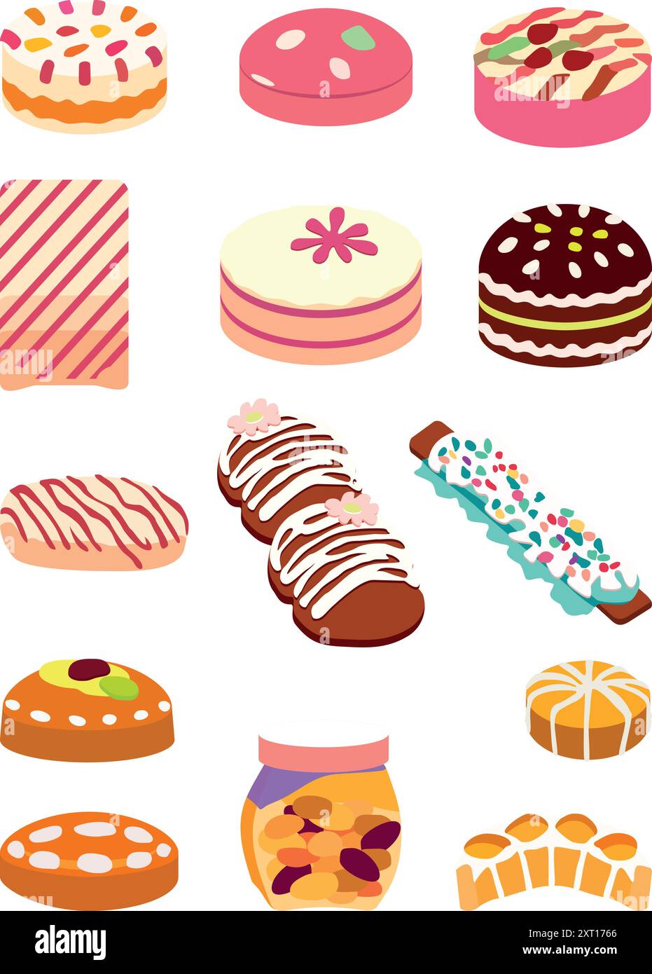 Abstract variants of cakes icons Stock Vector Image & Art - Alamy