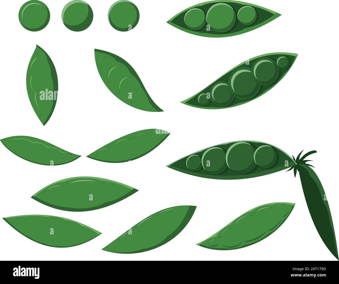 Abstract variants of green pea pod icons Stock Vector Image & Art - Alamy