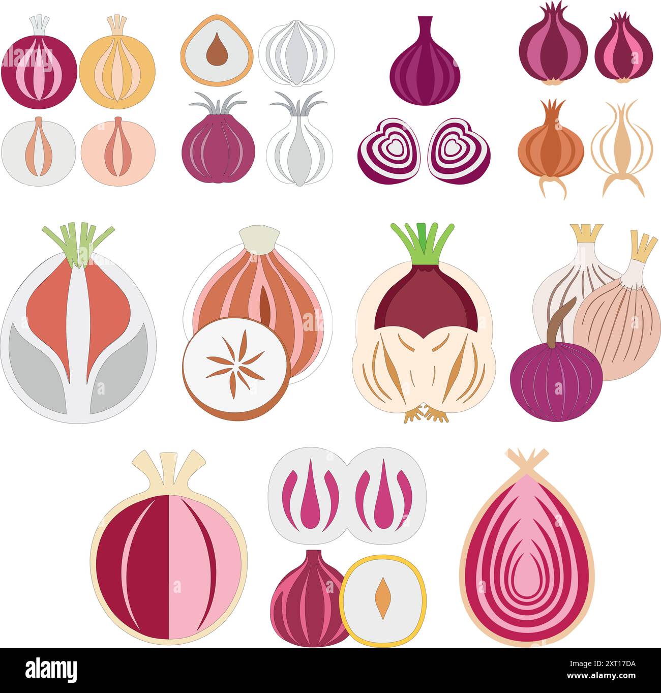 Abstract variants of onion icons Stock Vector Image & Art - Alamy