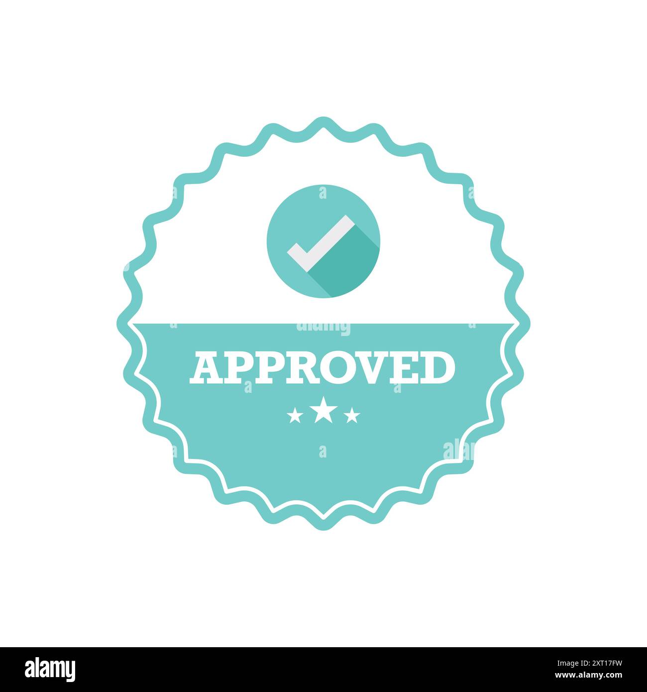 Approved badge design element. Flat style vector illustration Stock ...
