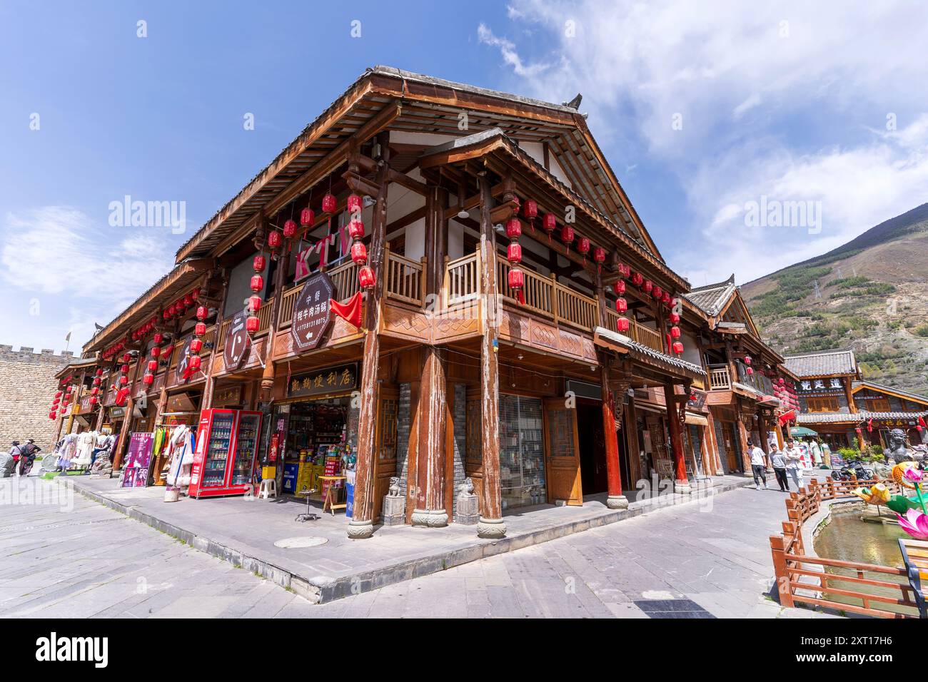 SICHUAN, CHINA - MAY 2024: Songpan Ancient Town, a popular cruising hub ...