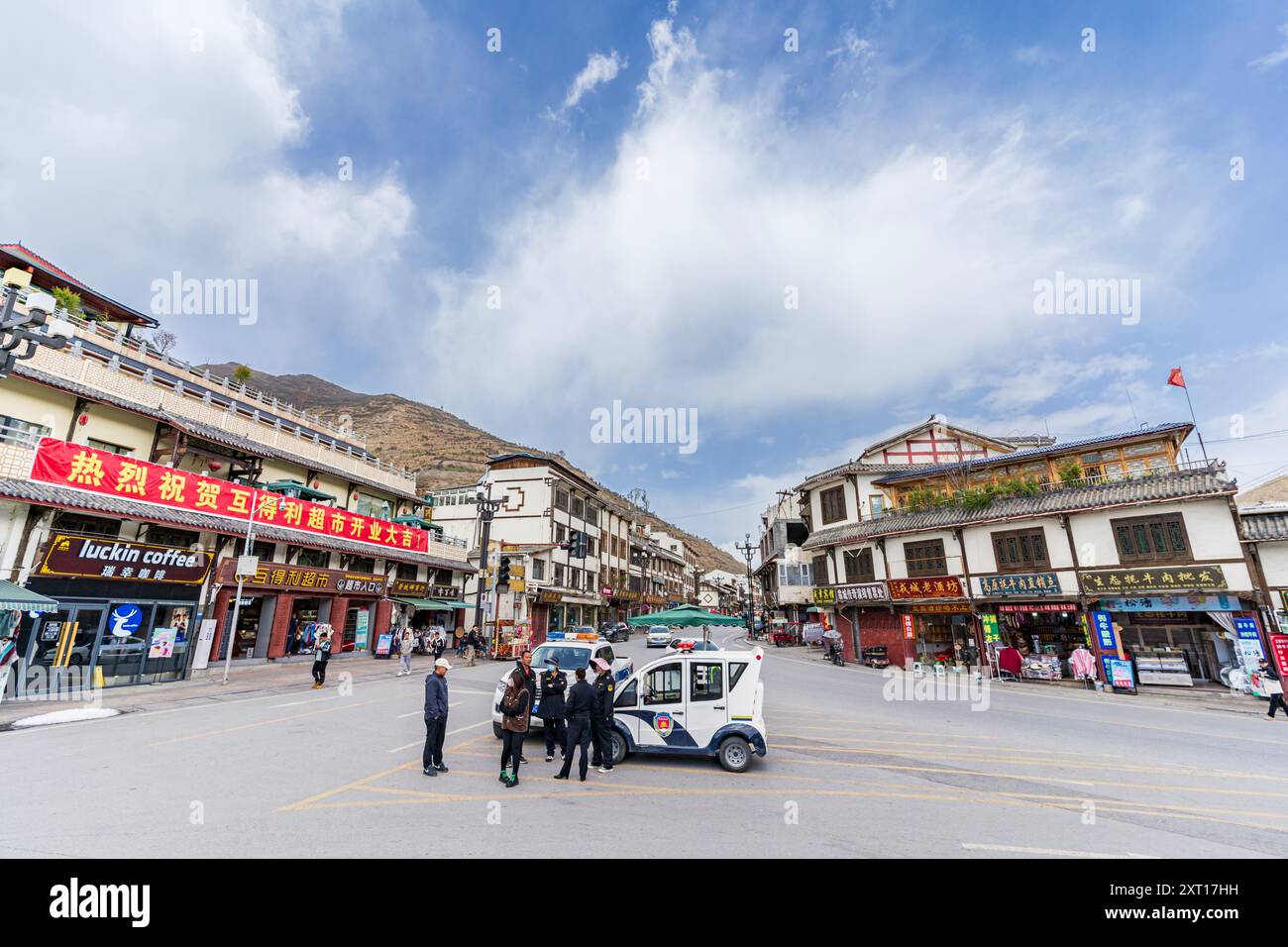 SICHUAN, CHINA - MAY 2024: Songpan Ancient Town, a popular cruising hub ...