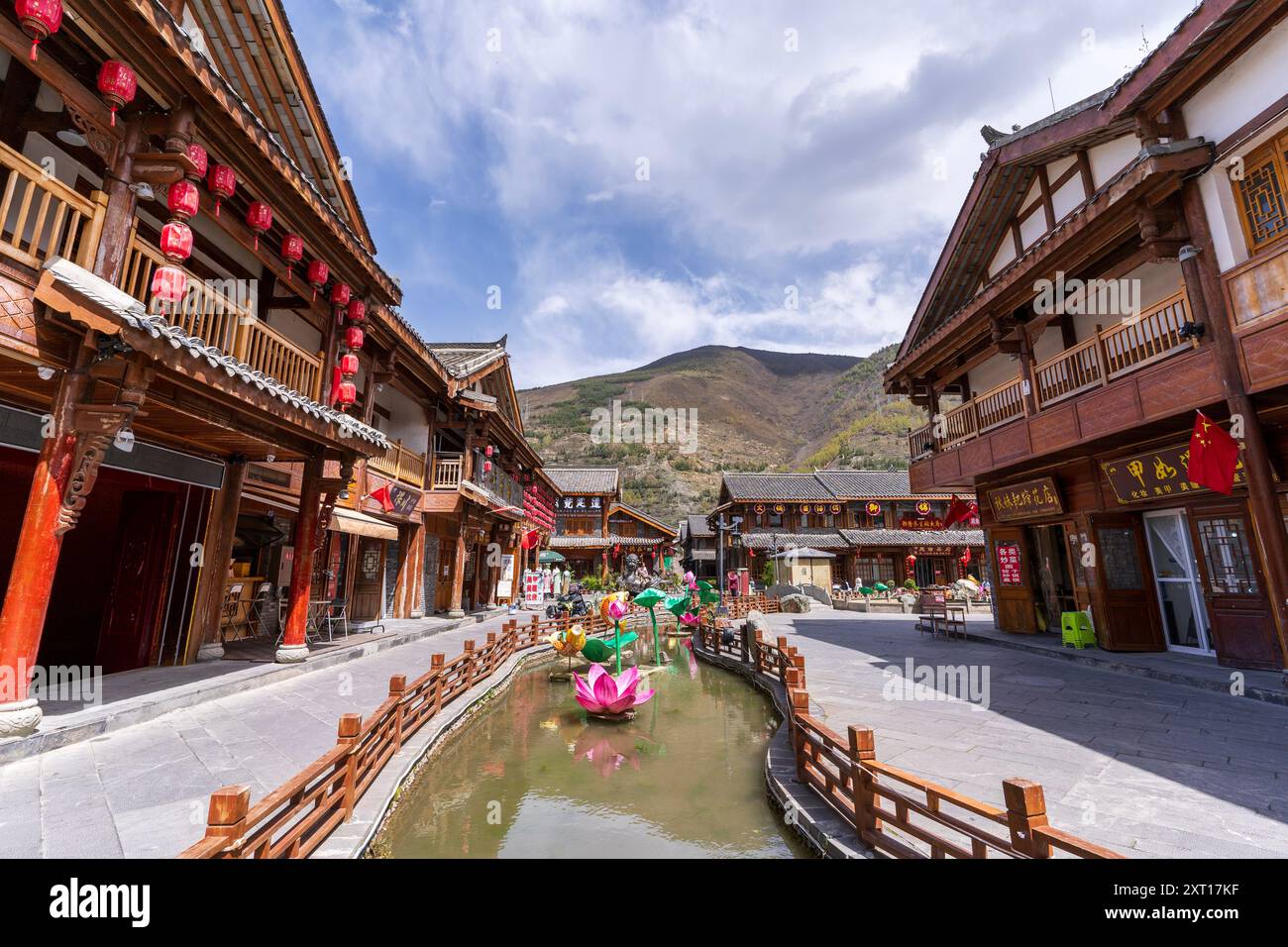 SICHUAN, CHINA - MAY 2024: Songpan Ancient Town, a popular cruising hub ...