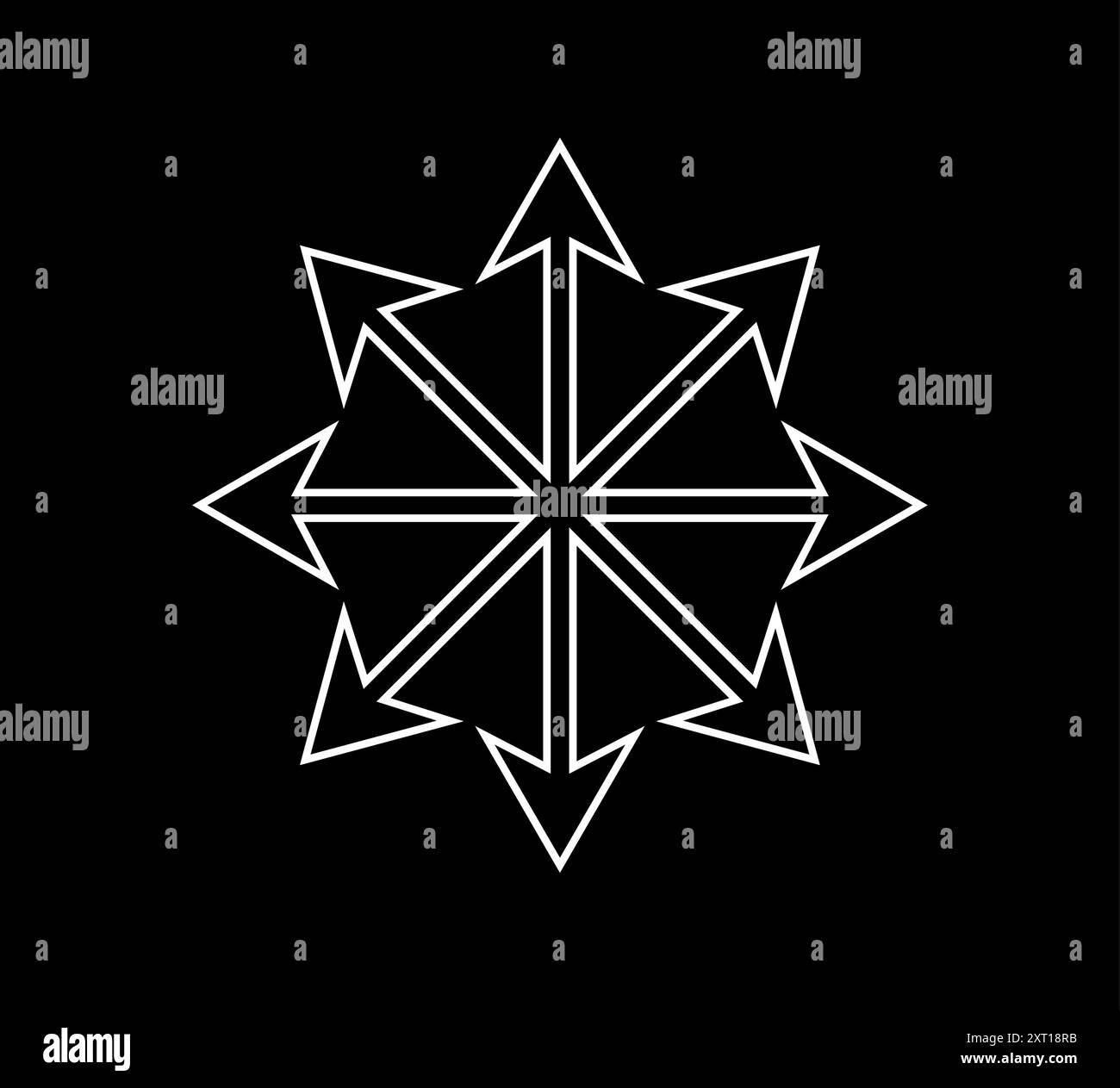 Chaos star symbol. Arrows, eight-pointed radial symmetry Stock Vector ...