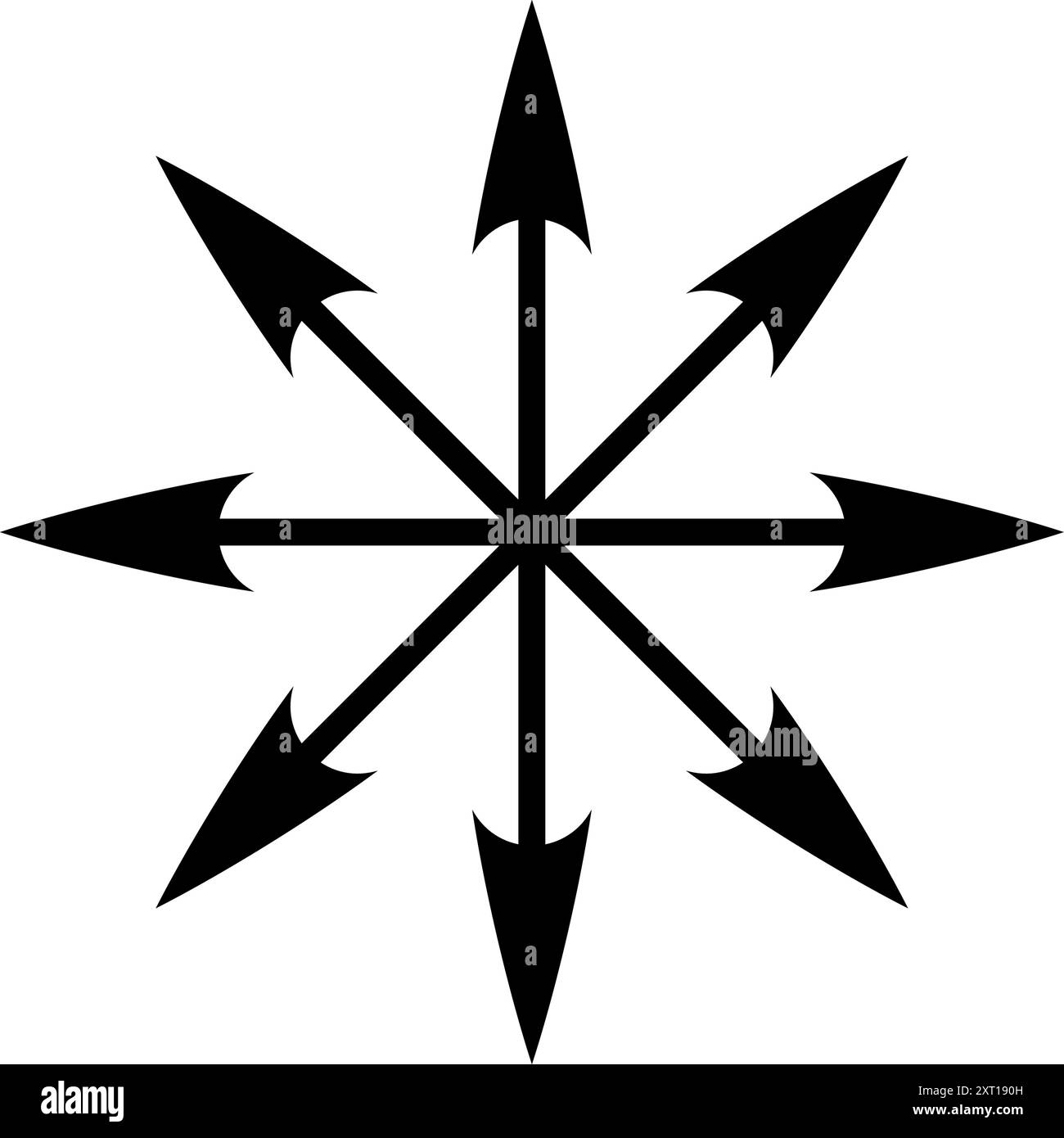 Chaos star symbol. Arrows, eight-pointed radial symmetry Stock Vector ...