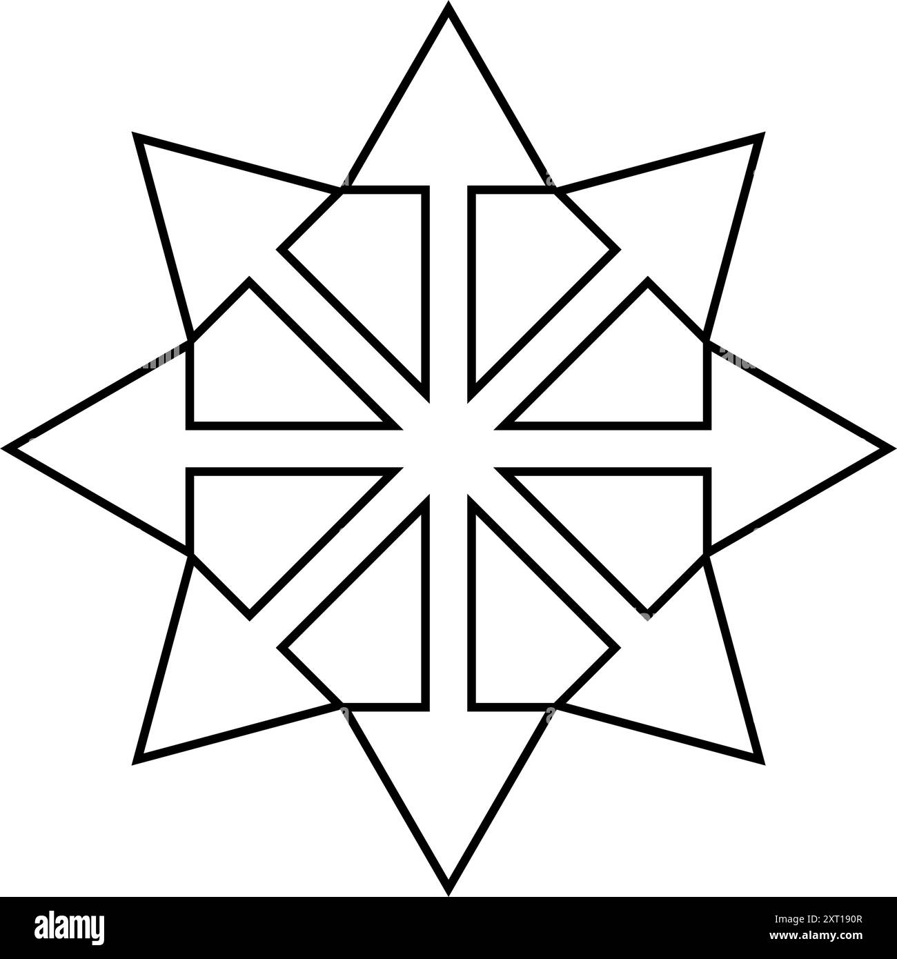 Chaos star symbol. Arrows, eight-pointed radial symmetry Stock Vector ...
