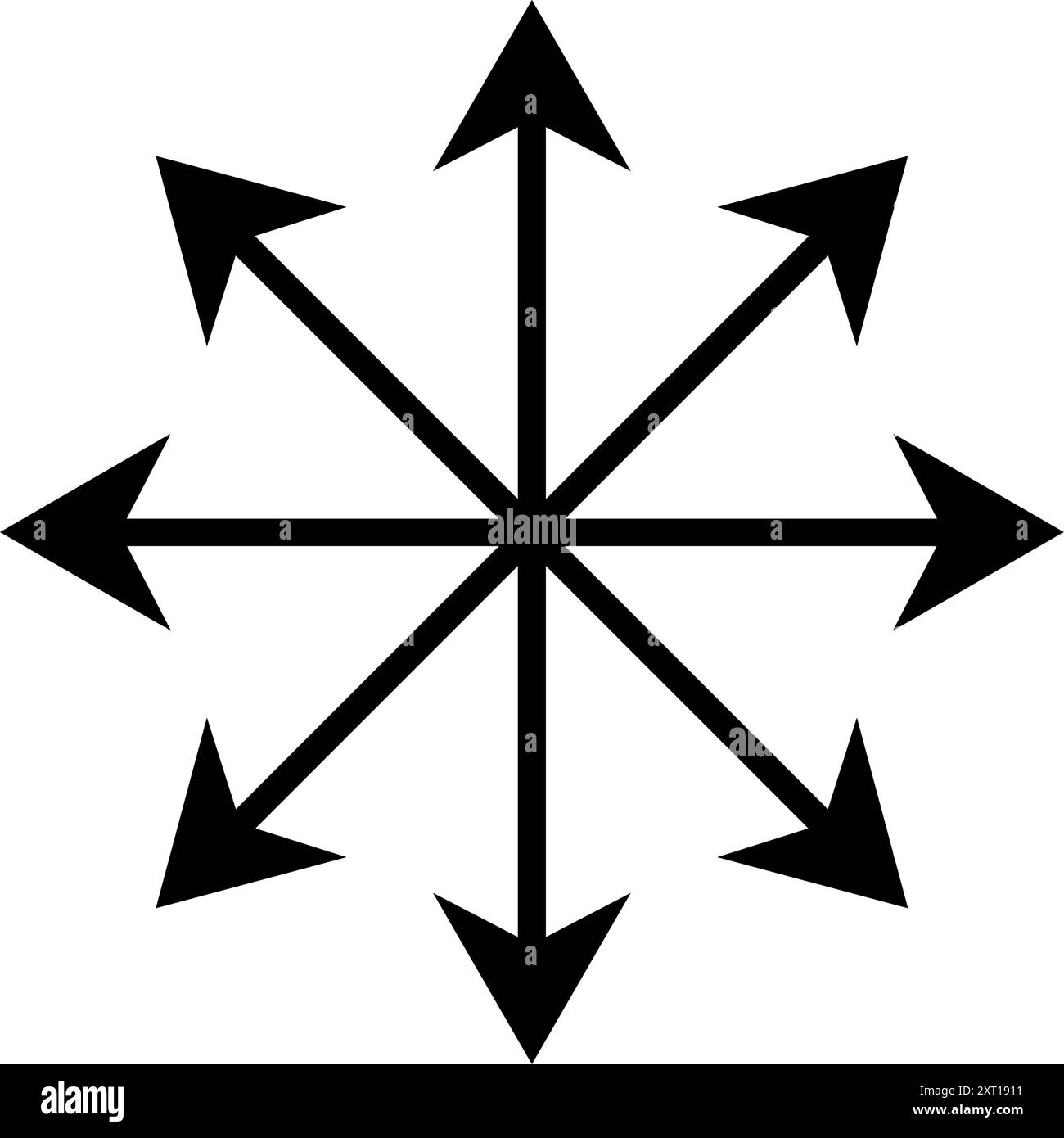 Chaos star symbol. Arrows, eight-pointed radial symmetry Stock Vector ...