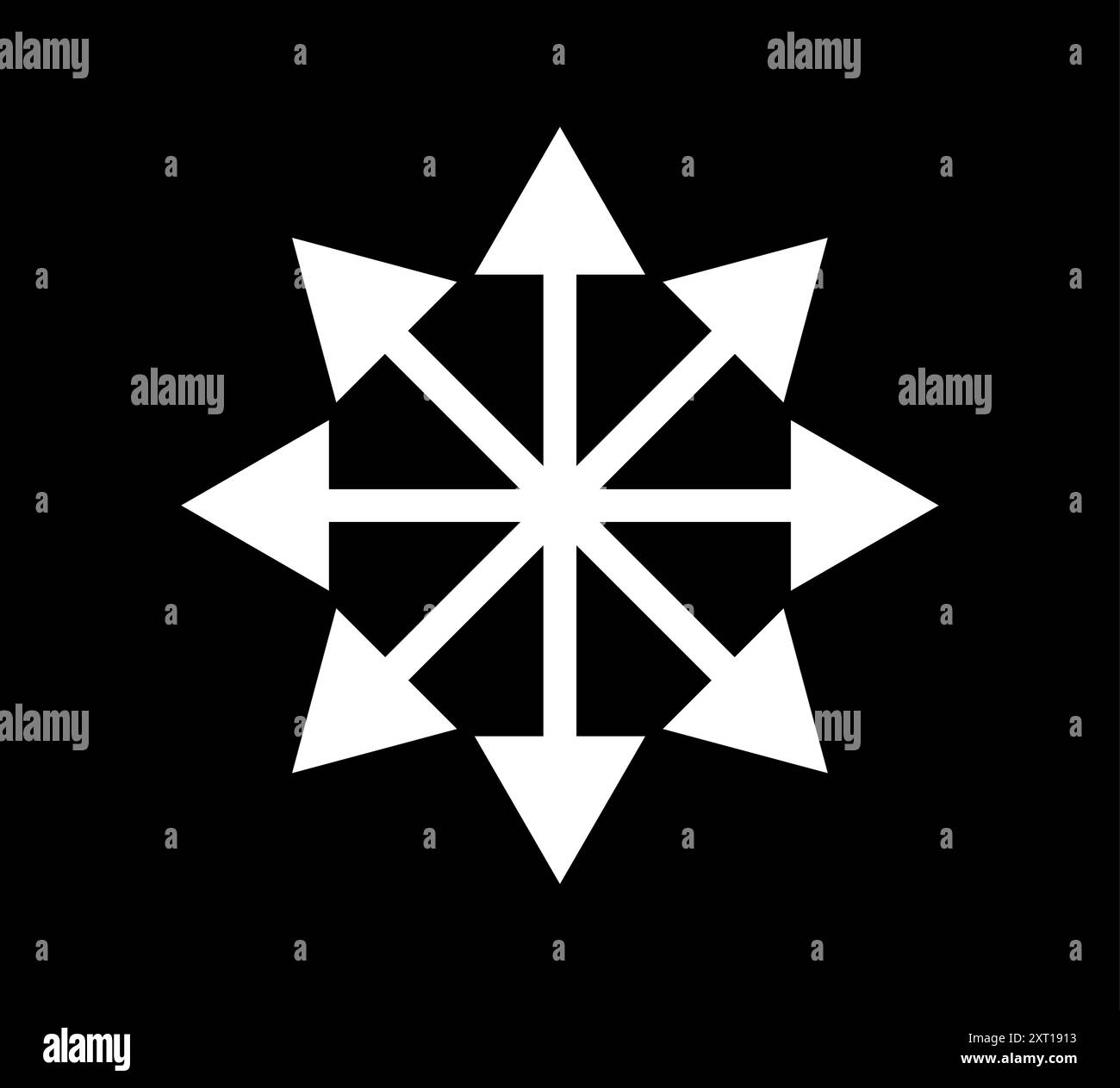 Chaos star symbol. Arrows, eight-pointed radial symmetry Stock Vector ...