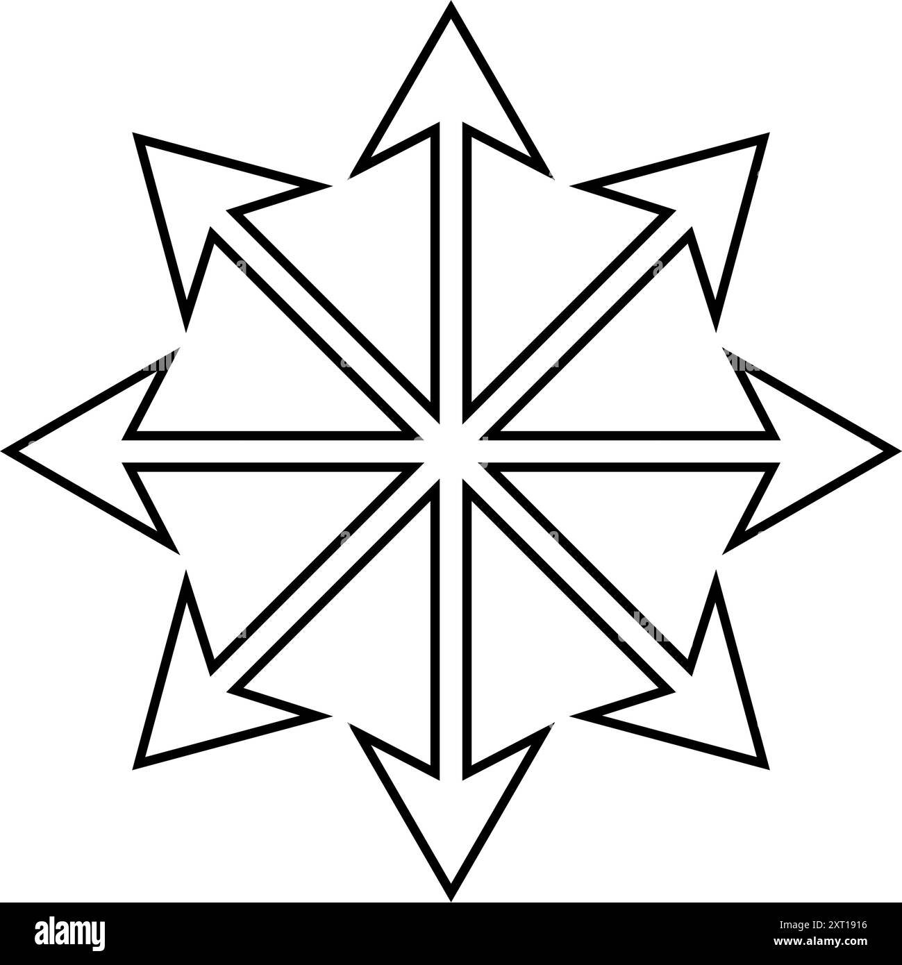 Chaos star symbol. Arrows, eight-pointed radial symmetry Stock Vector ...