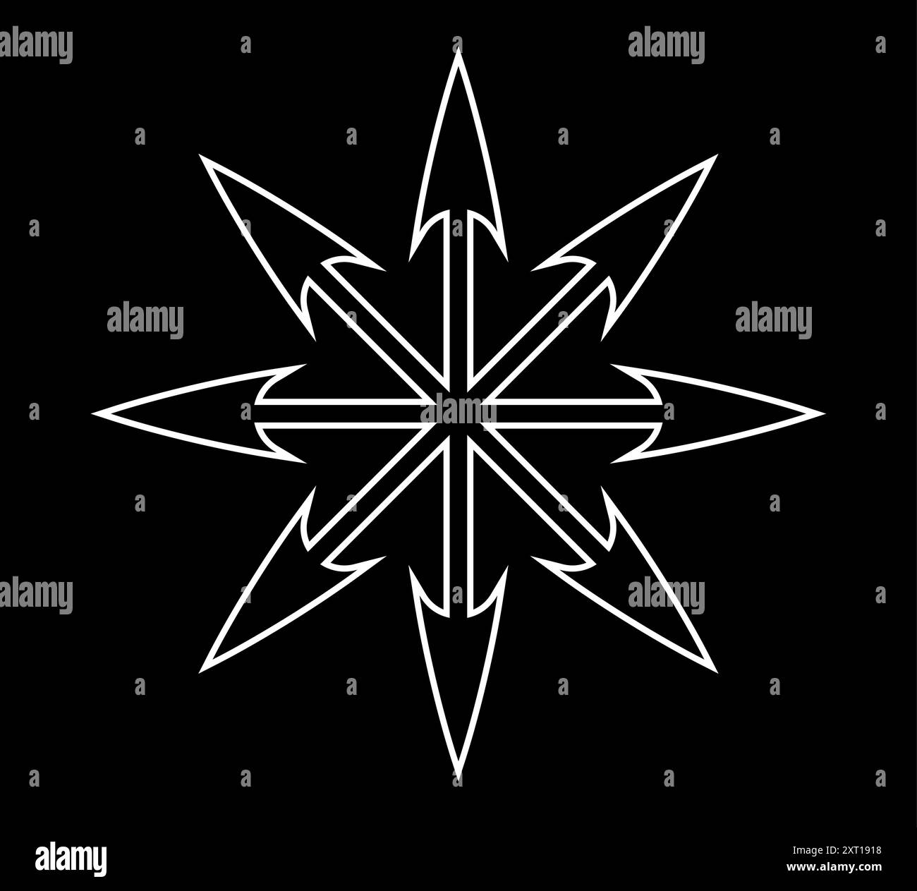 Chaos star symbol. Arrows, eight-pointed radial symmetry Stock Vector ...